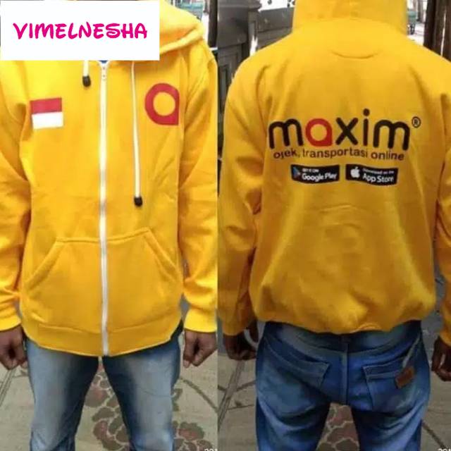 Maxim OJEK ONLiNE Distro Zipper Jacket FRONT BACK CUSTOM | Shopee Thailand