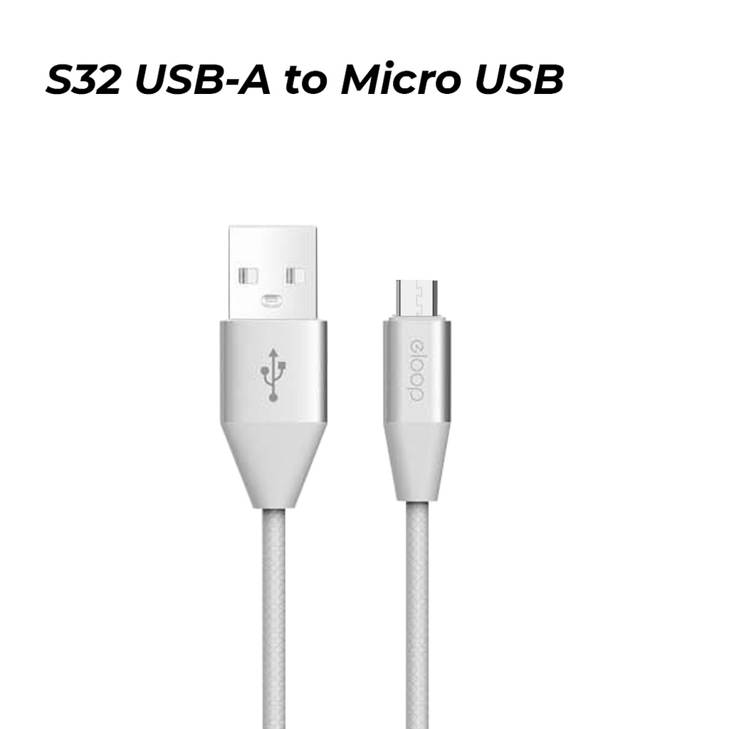 [ส่งเร็ว 1 วัน] Eloop สายชาร์จ S31,S32,S33 สาย USB L Cable / Micro USB และ Type C 2.1A Data ...