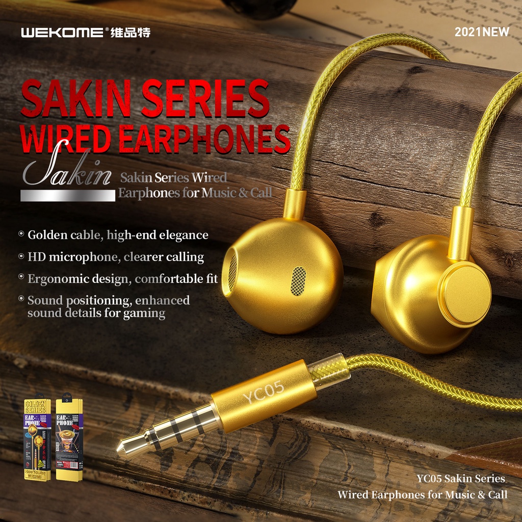wekome yc05 หูฟังยาว แจ๊ค 3.5 มม. Sakin Series Wired Earphones For ...