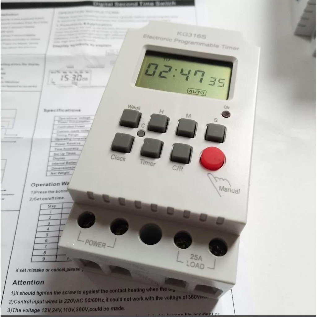 Timer Switch 30A เครื่องตั้งเวลา เปิด-ปิด อุปกรณ์ไฟฟ้า อัตโนมัติ 7 วัน ...