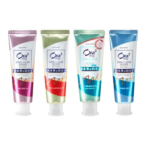 ยาสีฟัน SUNSTAR Ora2 me STAIN CLEAR Toothpaste [Apple&Rose Mint / Natural Mint / Floral White ...