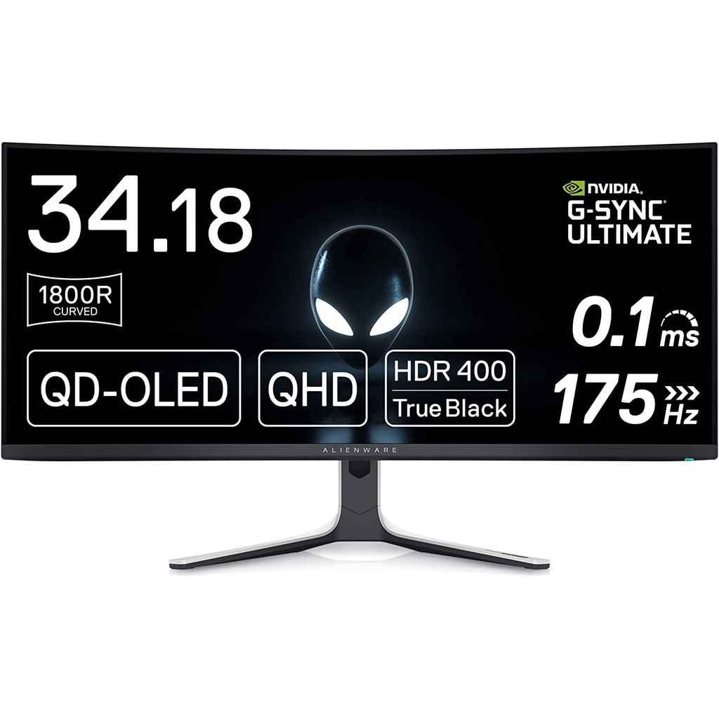 [ผ่อน0%] Alienware AW3423DW QD OLED 34 Inch WQHD (3440x1440) 21:9 1800R ...