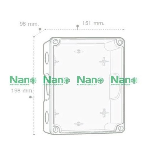 NANO กล่องกันน้ำพลาสติก ฝาใส ขนาด 151x198x96mm. / 5.94x7.79x3.77" รุ่น ...