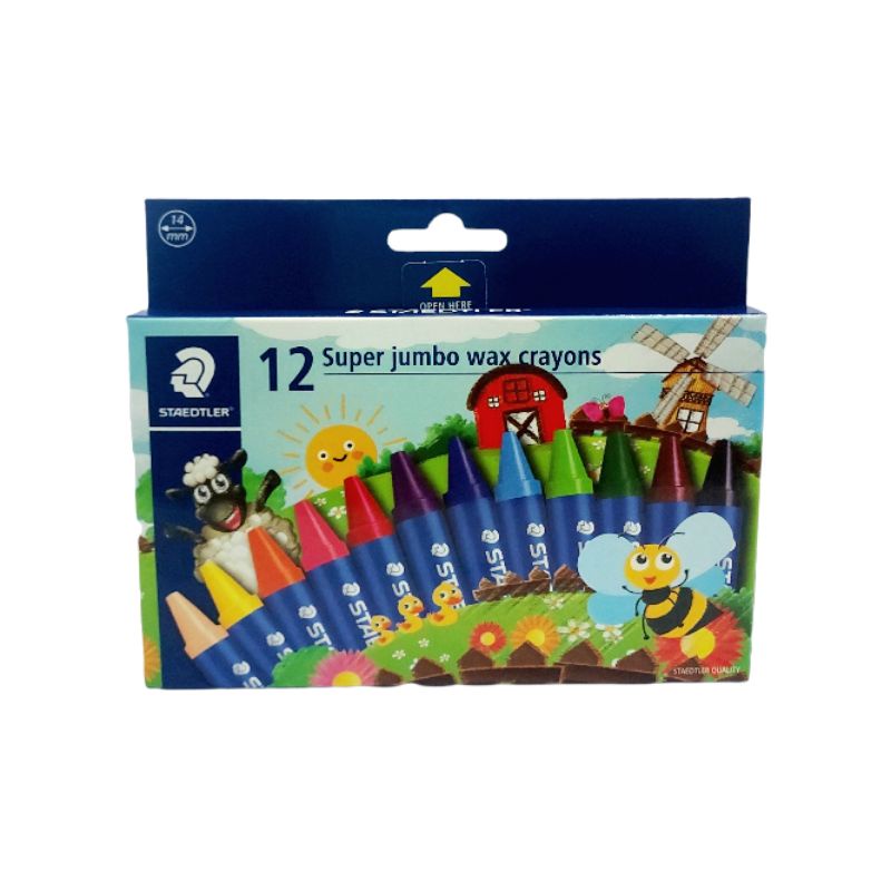 Staedtler สีเทียน Super Jumbo Wax Crayons 12 สีแท่งใหญ่ | Shopee Thailand