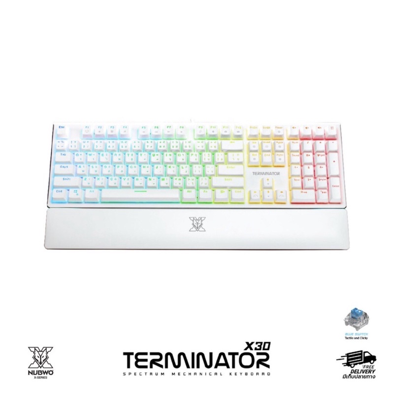 Nubwo X30 Terminator White Edition RGB mechanical keyboard ดีไซน์สวย ...