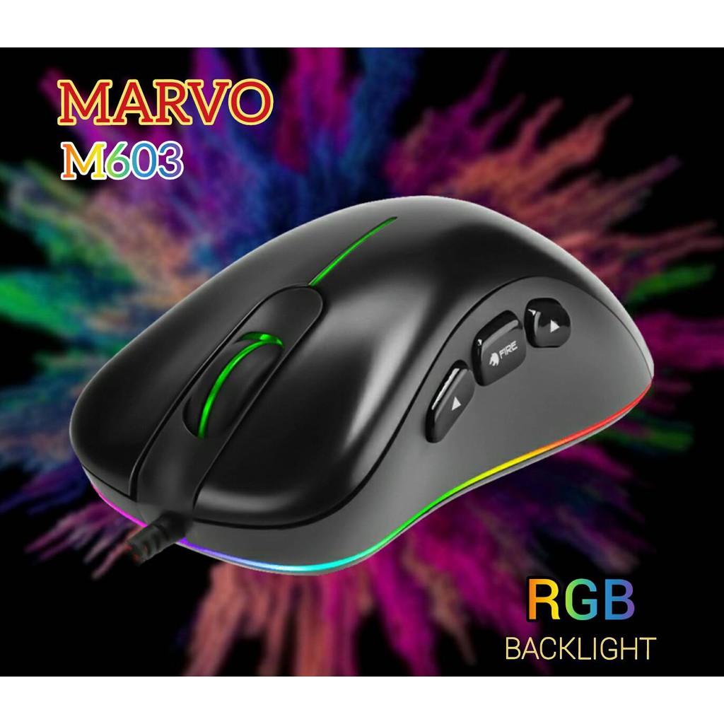 เมาส์ มาโคร MARVO รุ่น M603 มีไฟ RGB BACLIGHT | Shopee Thailand