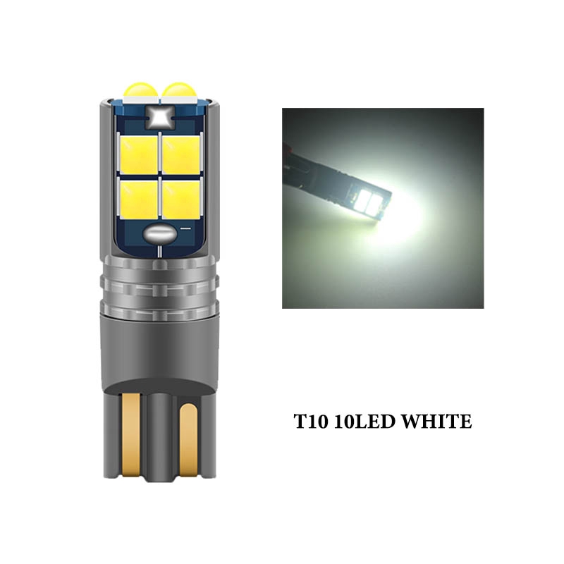 ไฟหรี่ LED ขั้ว T10 Canbus W5W 3030 10SMD 12V-24V 194 168 สำหรับติดรถยนต์ สีขาว เหลืองอำพัน ฟ้า ...