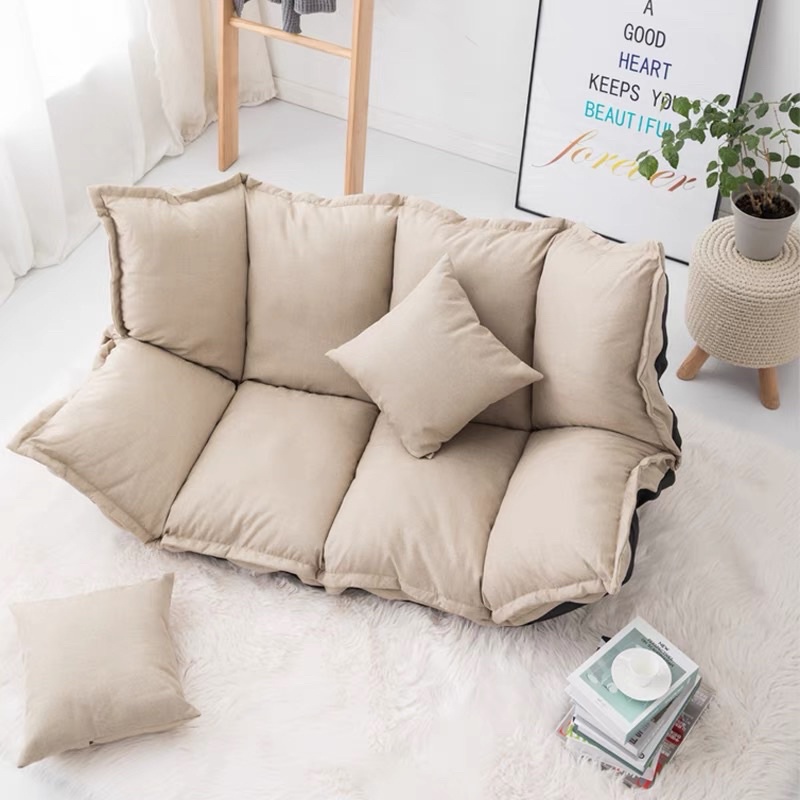 ins style Sofaโซฟาปรับนอน ปรับนอนได้ 5 ระดับ มาพร้อมหมอนอิงเข้าเซต 2 ใบ ...