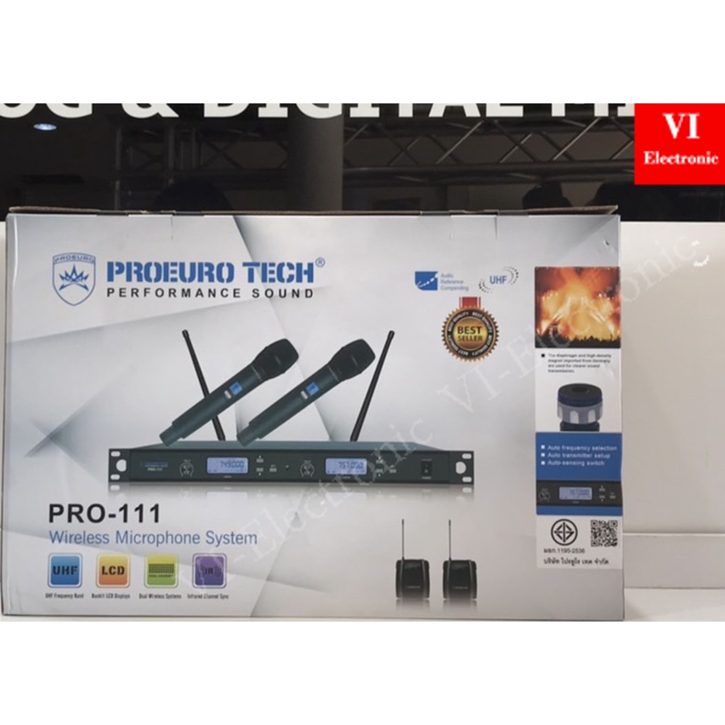 PROEURO TECH PRO-111 ไมค์ลอย มือถือคู่ UHF ไมค์ ราคาถูก โปรยูโร เทค โปรยูโรเทค ไมค์ ไมค์ลอย ...