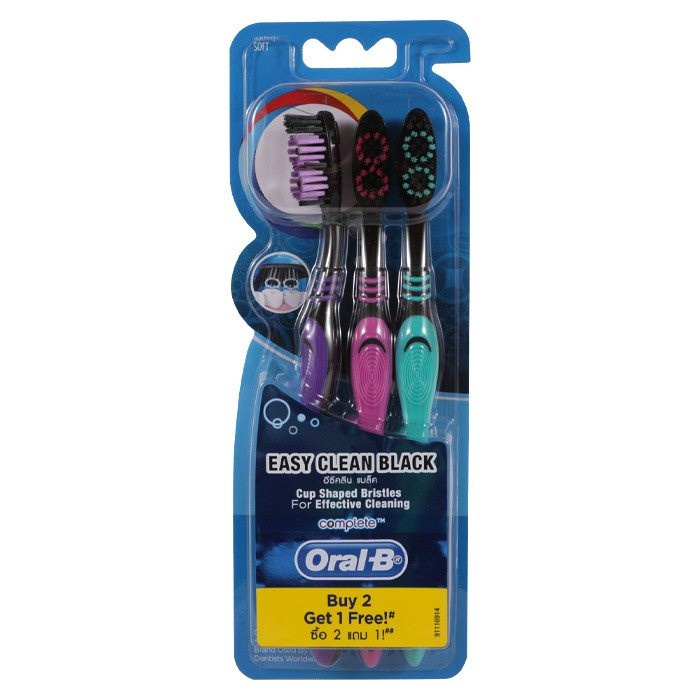 (ซื้อ 2แถม1) Oral-B Complete Easy Clean Black Toothbrush ออรัล-บี คอม ...