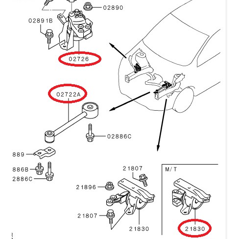 ยางแท่นเครื่องยนต์ มิราจ แอทราจ Mitsubishi Attrage Mirage แท้ เบิกศูนย์ ...