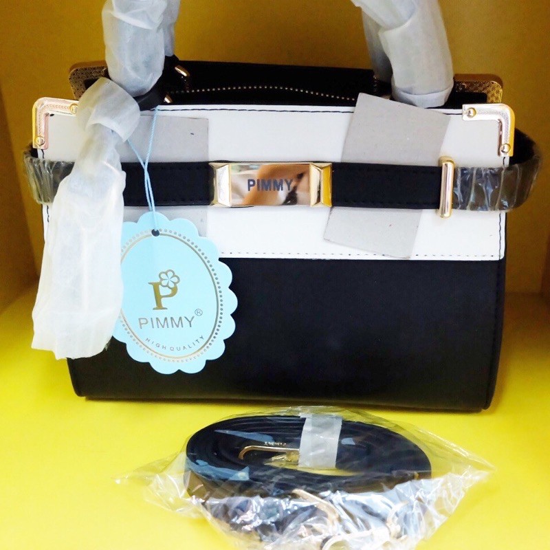 กระเป๋า Pimmy ทรงลิน หน้าเฮเมก สีดำ | Shopee Thailand