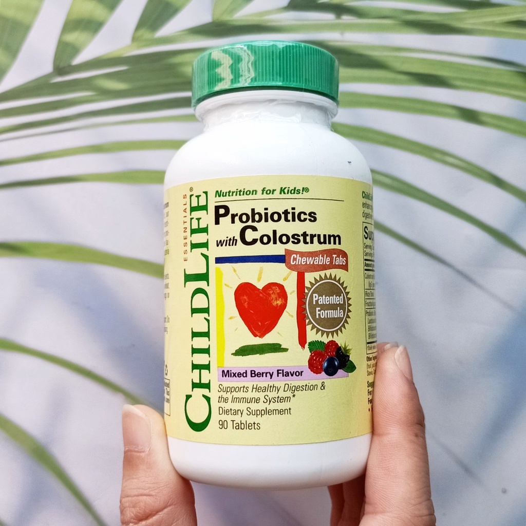 (ChildLife®) Probiotics with Colostrum, Mixed Berry Flavor 90 Taptets ...