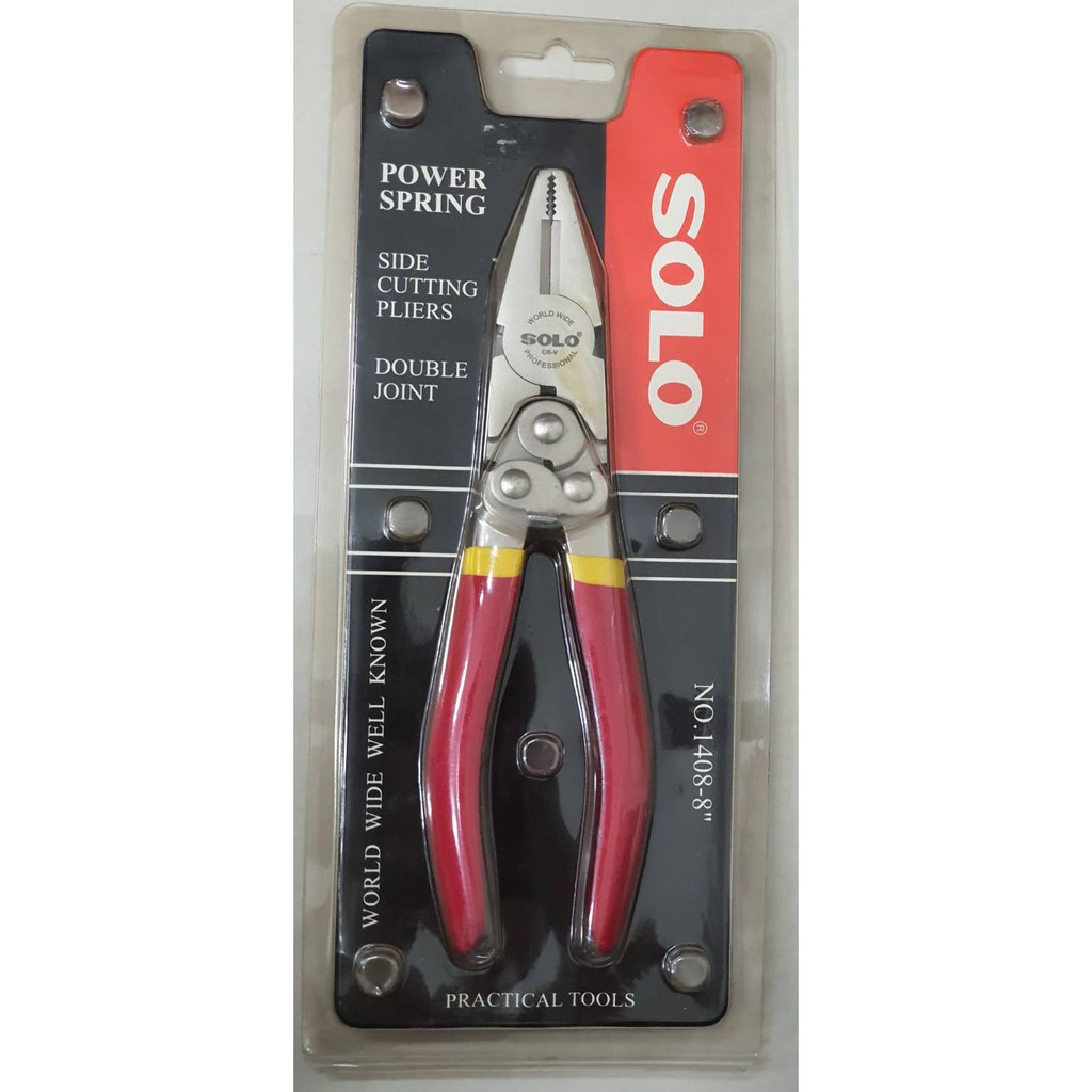 SOLO คีมปากจิ้งจกรุ่นพิเศษ รุ่น 1408-8" ขนาด 8 นิ้ว สีแดง Pliers ...