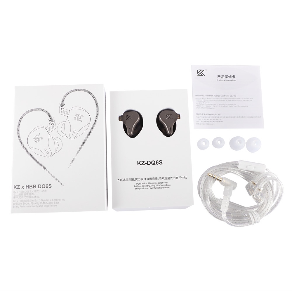Kz × HBB DQ6S ชุดหูฟังอินเอียร์ แบบมีสาย โลหะ เสียงเบส HiFi ZEX PRO EDX ...