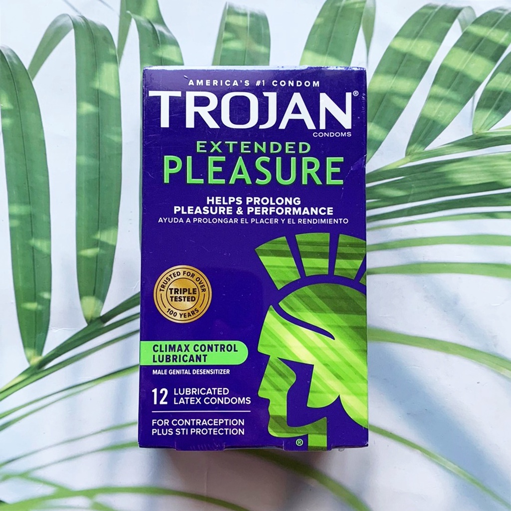 (Trojan®) Condoms Extended Pleasure Climax Control Lubricant 12 Latex ...