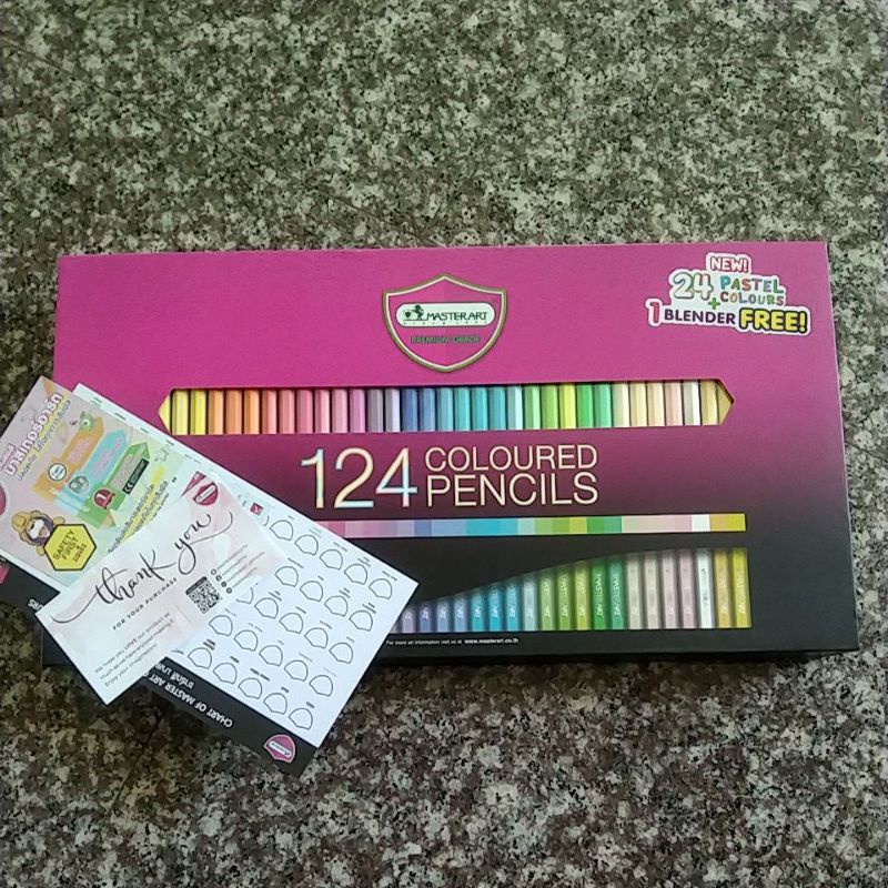 124 coloured pencils สีไม้มาสเตอร์อาร์ต มือสองจ้า | Shopee Thailand