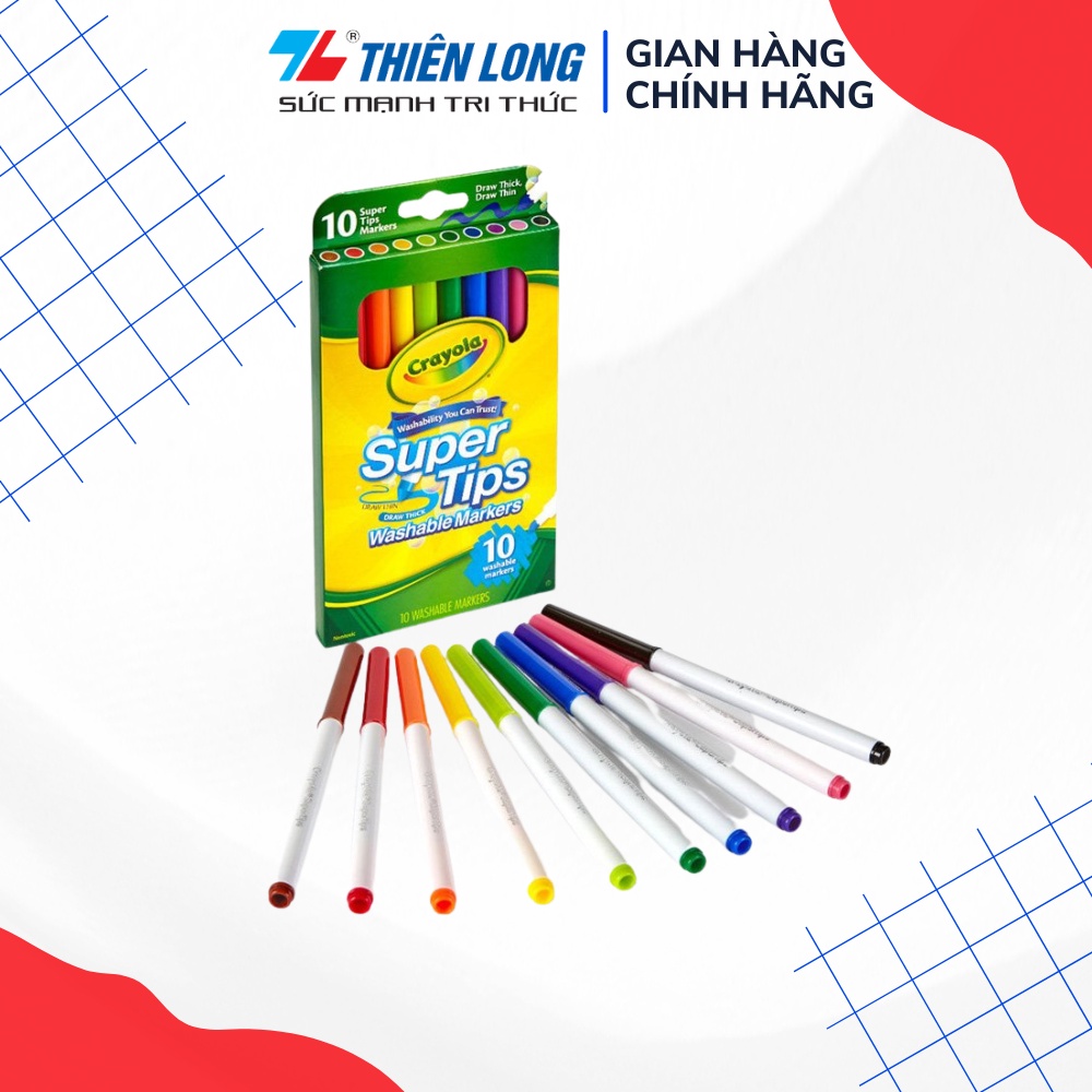 แปรง Crayola Supertips 10 สี 588610 ของแท ้ | Shopee Thailand