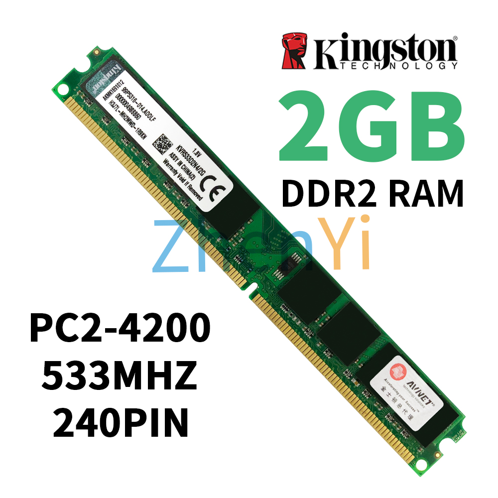 การ์ดหน่วยความจํา Kingston 2Gb Ddr2 533 Mhz 667 Mhz 800Mhz 1.8V Dimm ...