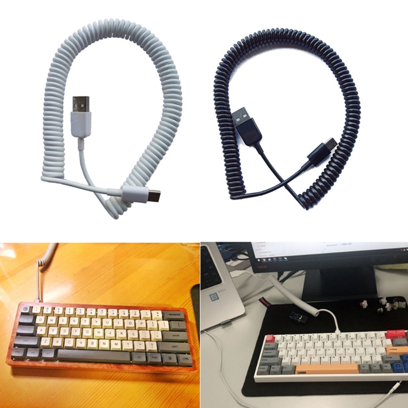 Flov4 Mechanical Keyboard Coiled Cable Wire Type C Custom USB Port ...