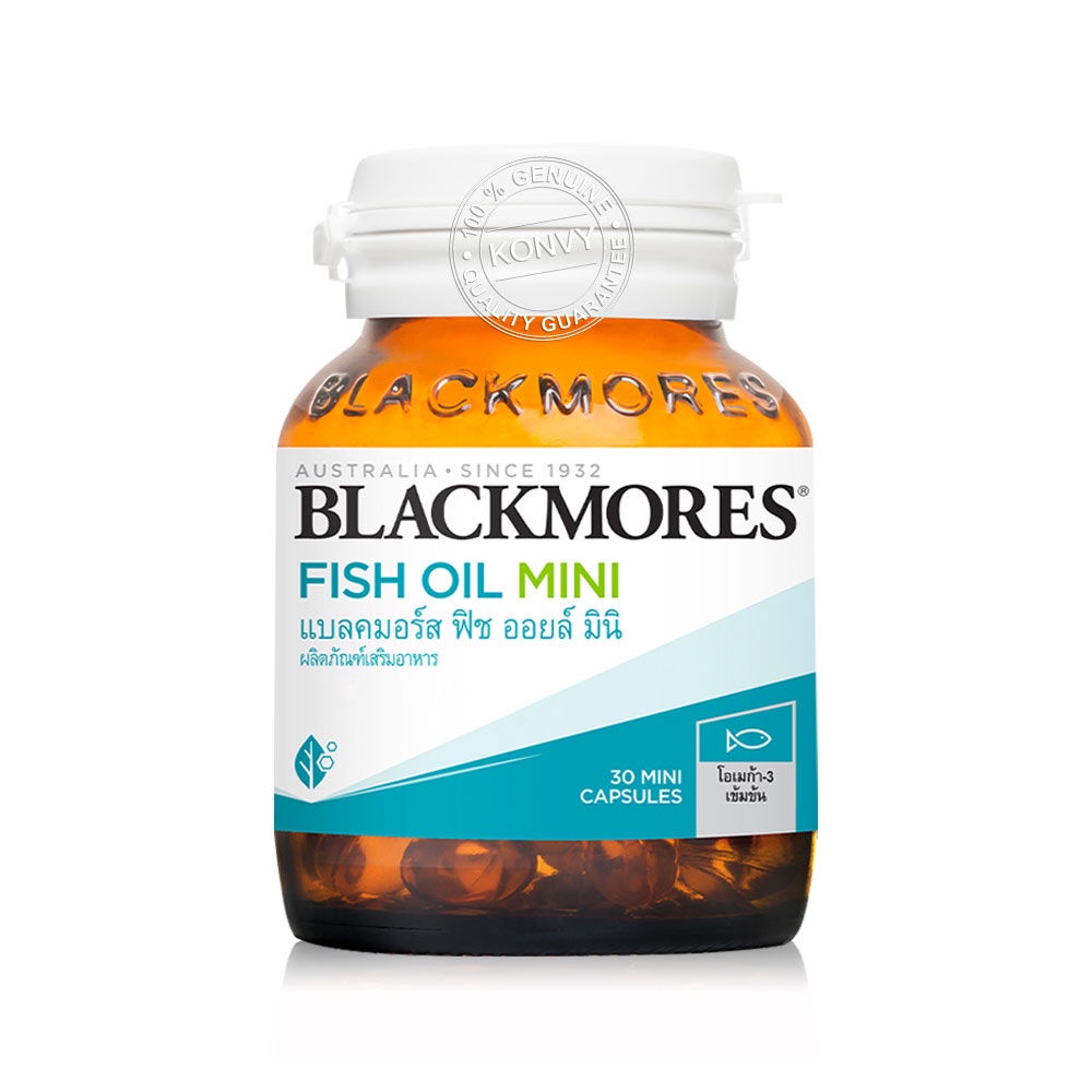 Blackmores Fish Oil Mini แบลคมอร์ส ฟิช ออยล์ มินิ น้ำมันปลา โอเมก้า-3 ...
