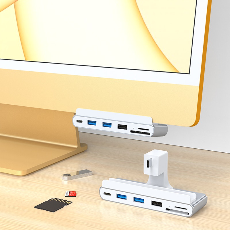 7 in 1 ฮับ type c สําหรับ iMAC อินพุต type c เป็น usb a type c micro sd ...
