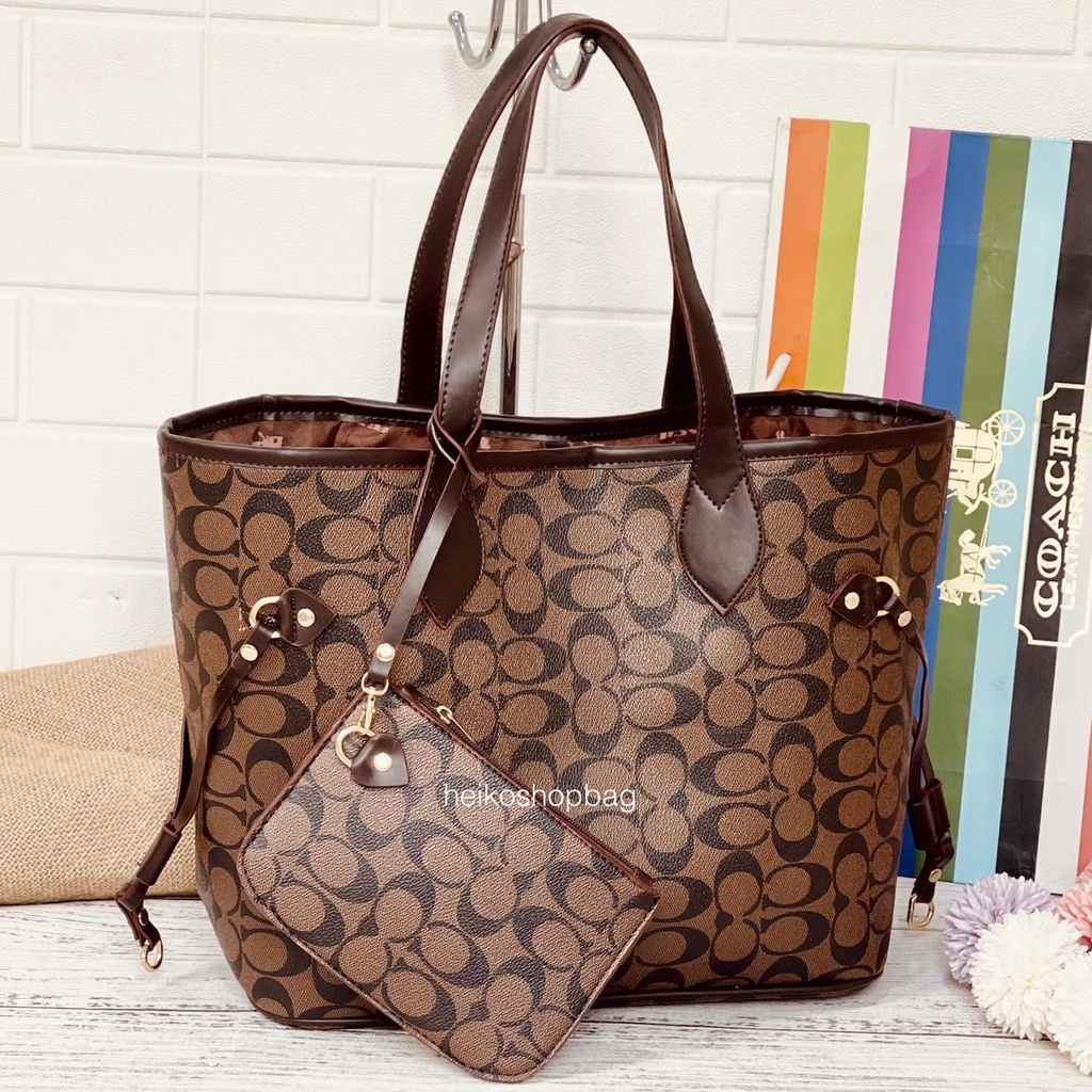 กระเป ๋ าผู ้ หญิง COACH NEVERFULL SET POUCH PREMIUM sling bag Nice ...