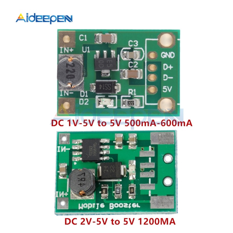 บอร์ดโมดูลแปลงสเต็ปอัพ DC-DC 1V 2V-5V เป็น 5V 500mA 600mA 1200MA 1.2A Max สําหรับ Arduino Board ...