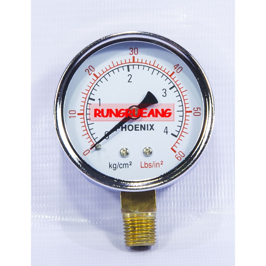 PHOENIX Industrial Grade เกจวัดแรงดัน pressure gauge หน้าปัด 2.5 นิ้ว 2 ...