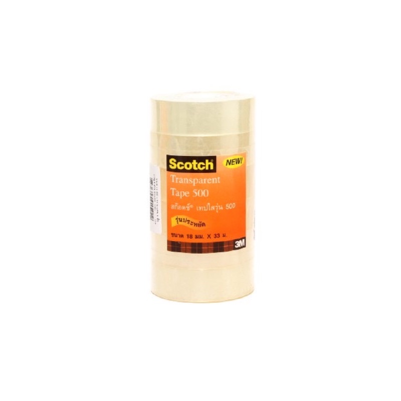 เทปใส 3M ใสพิเศษ Scotch 500 [1ม้วน] แกนเล็ก/แกนใหญ่ 1/2นิ้ว 3/4นิ้ว 1 ...