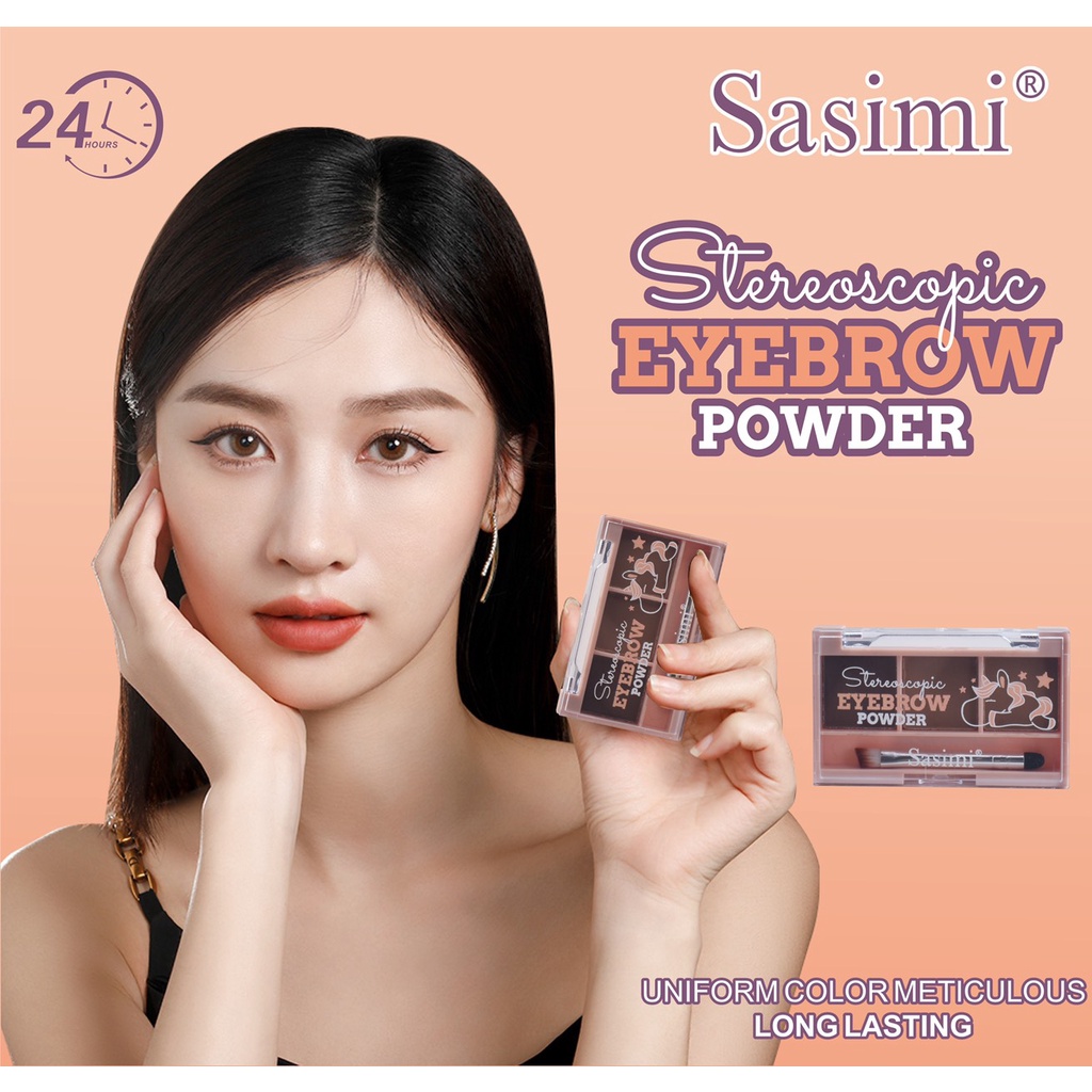 SASIMI Eyebrow Powder พาเลทเชียนคิ้วแบบฝุ่น มีแปรงเขียนคิ้วในตัว ...