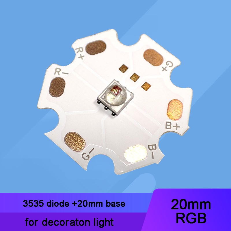 3w RGB สีแดง สีเขียว สีฟ้า 3535 LED ไดโอด หลอดไฟชิป ชิ้นส่วนโคมไฟ + ฐาน ...