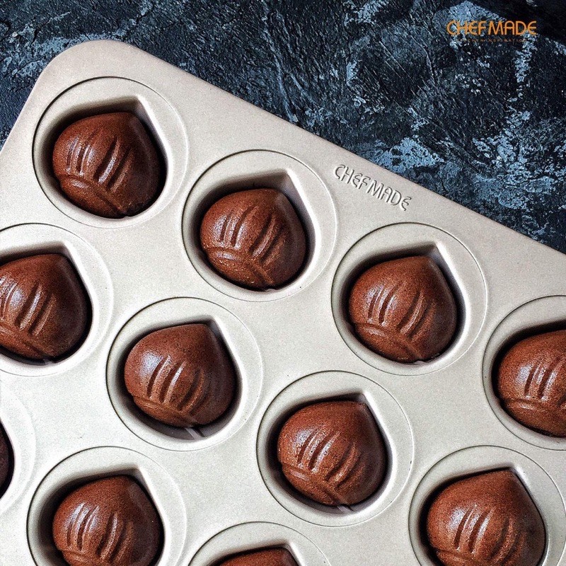 CHEFMADE พิมพ์มาเดอลีน Madeleine cake mold 12-Cavity Chestnut WK9451 ...