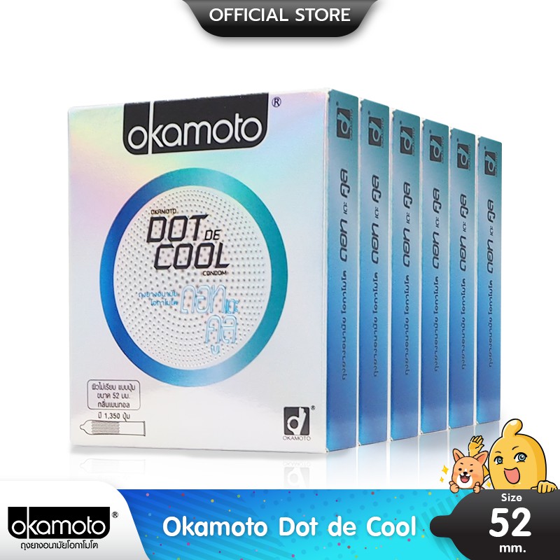 Okamoto Dot De Cool ถุงยางอนามัย แบบมีปุ่ม สูตรเย็น ขนาด 52 มม. บรรจุ 6 กล่อง (12 ชิ้น) | Shopee ...