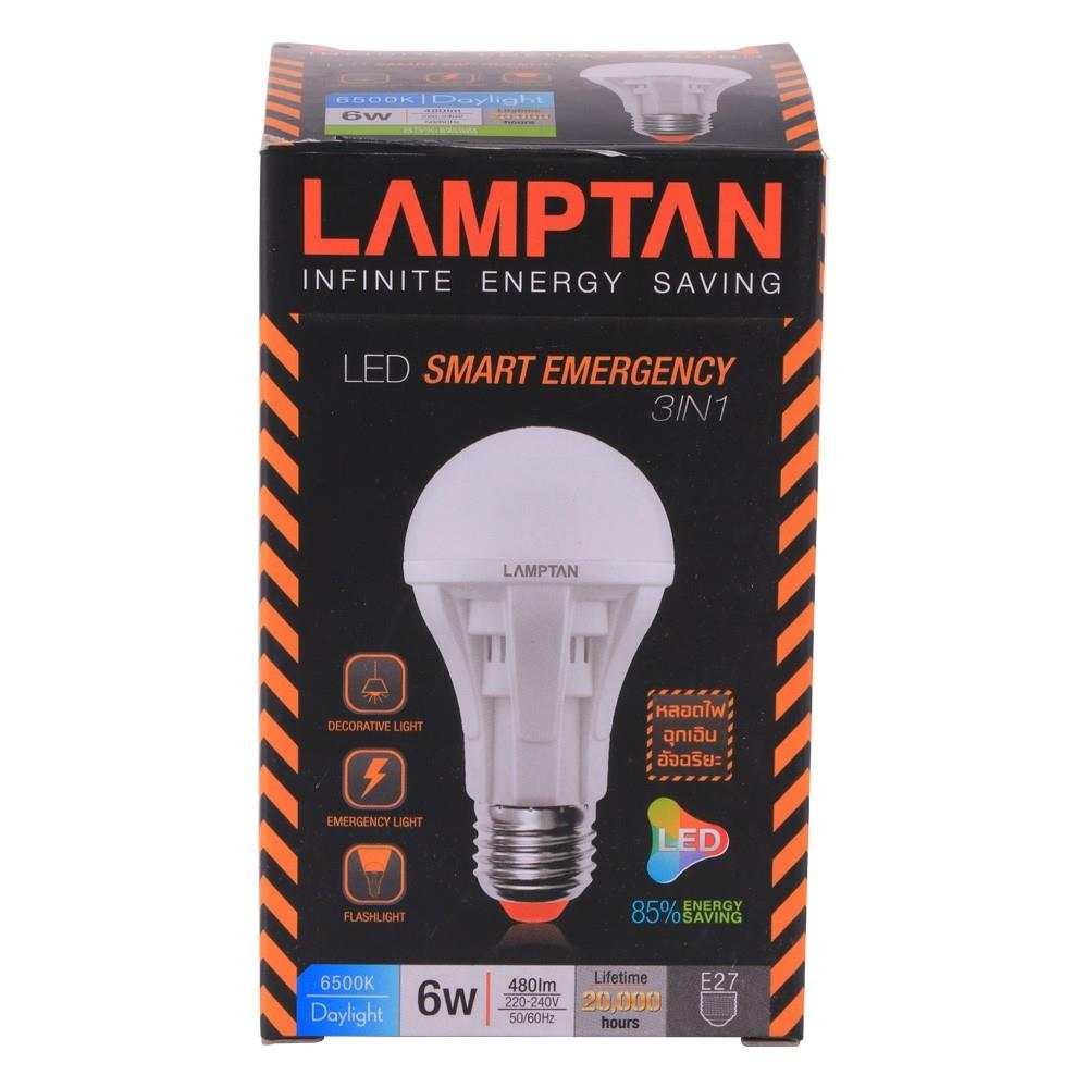 หลอด LED LAMPTAN SMART EMERGENCY 6 วัตต์ E27 DAYLIGHT | Shopee Thailand