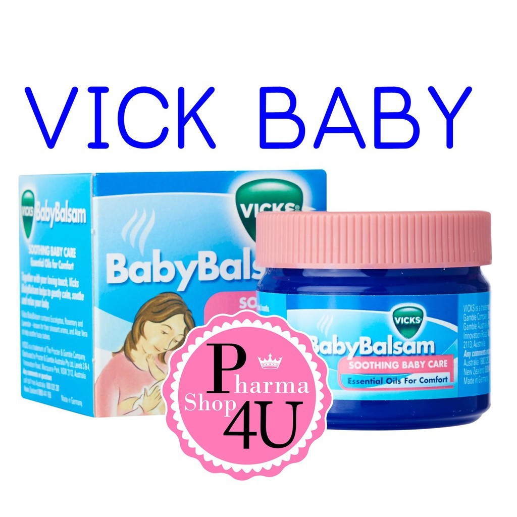 VICKS BABY BALSAM 50 G สูตรอ่อนโยน สำหรับเด็กทารกอายุ3เดือนขึ้นไป #3672 ...