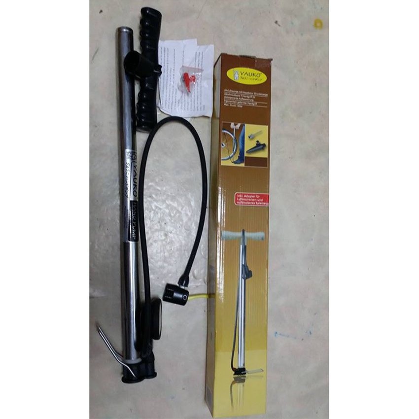 FIXGEAR : VAUKO ที่สูบลมจักรยาน ก้านกล้วยเหล็กยาว มีเกย์ CK-590TG#69 | Shopee Thailand