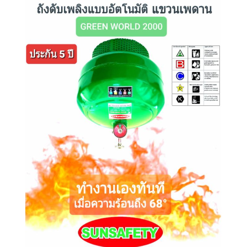 เครื่องดับเพลิงแบบอัตโนมัติ.ติดตั้งเพดาน Low Pressure Water Mist (NON CFC)(ขนาด 10 ปอนด์) ชนิด ...