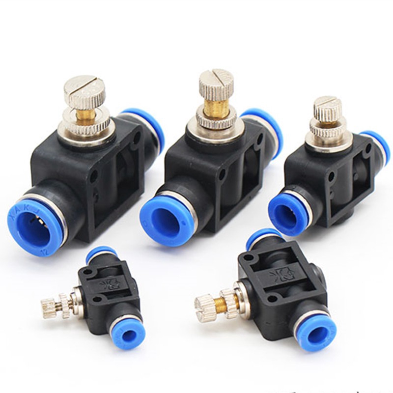 OD 4mm 6mm 8mm 10mm 12mm Pneumatic Airflow Regulator Air Hose Tube Gas Flow Adjust Valve ...