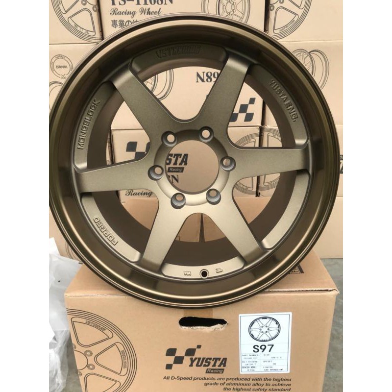 ล้อแม็กใหม่- ขายแยก/วง TE37 สีน้ำตาล งานYUSTA ขอบ18 ( 18 x 6 รู ) หน้า ...