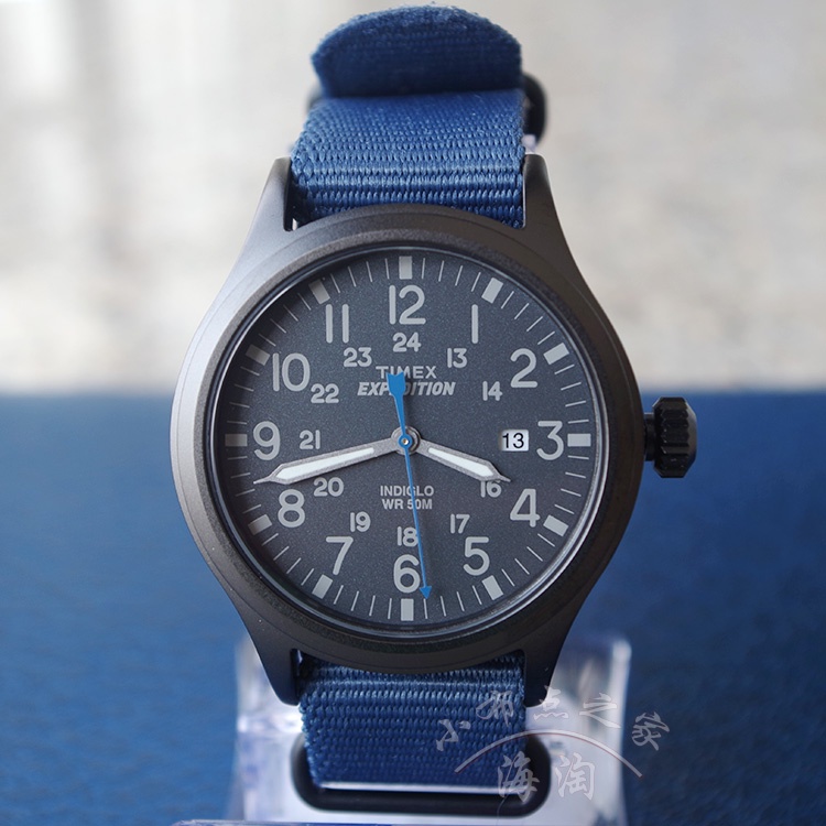 ۩☂卐นาฬิกา Timex T49963 Expedition Scout Men s Watch Leather Belt Full ...