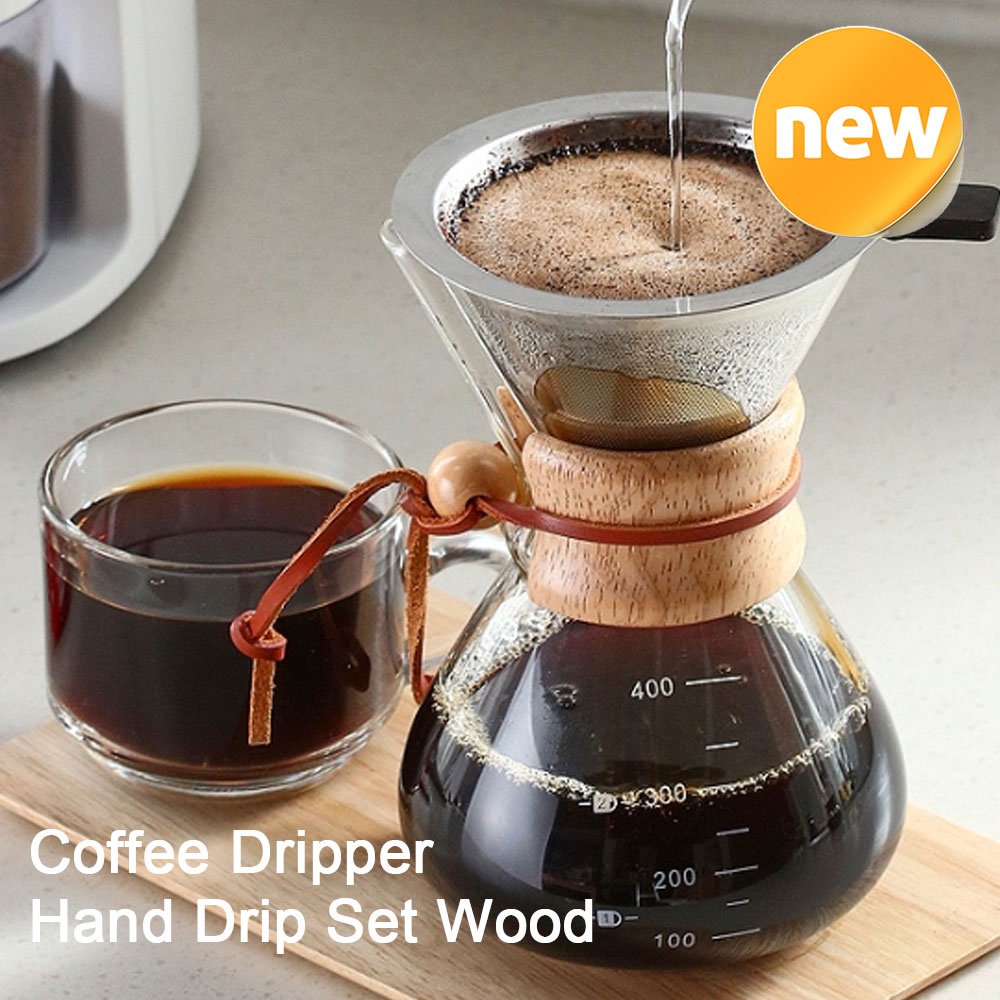 HAUZiAN BETTER CHEMEX Wood 400ml Coffee Dripper Hand Drip Set Machine ...