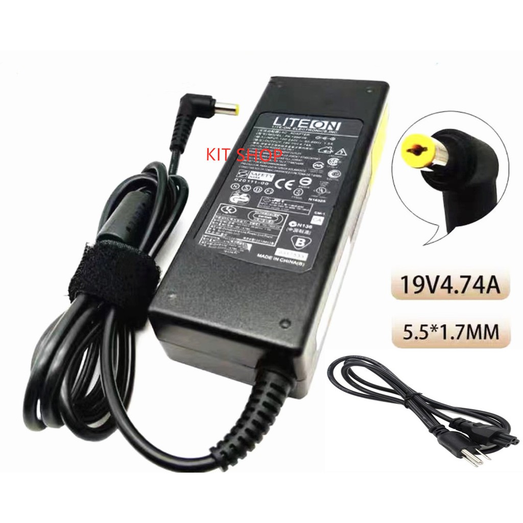 OEM Adapter ที่ชาร์จ notebook ACER 19V4.74A (5.5x1.7mm) หัวเหลืองกับ สี ...