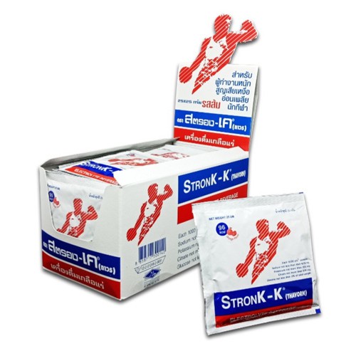 เครื่องดื่มผงเกลือแร่ สตรองเค รสส้ม 25 กรัม STRONG-K (25ซองx1กล่อง ...