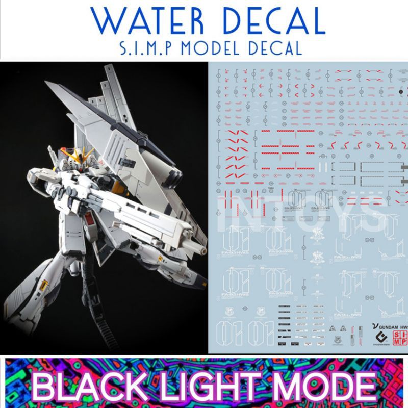 Water Decal RG 1/144 Nu GUNDAM HWS ยี่ห่อ S.I.M.P. Model Decal ( เรือง ...