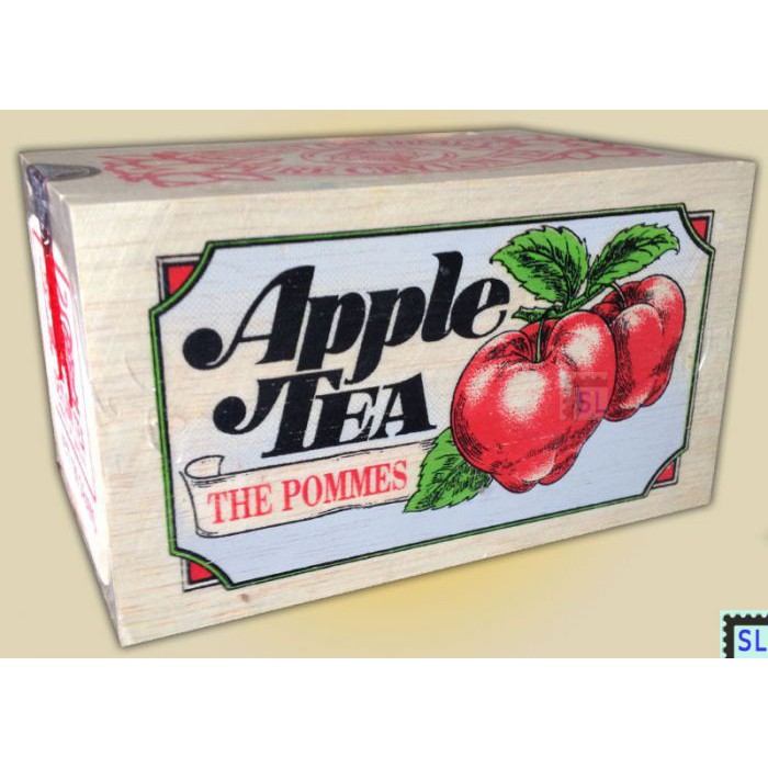 ชาแอปเปื้ล ยี่ห้อ Mlesna (Apple Tea) ชนิดผงในกล่องไม้ ปริมาณชา 100 กรัม ...