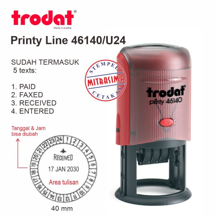 Trodat 46140/U24/L Date and Time stamp | Shopee Thailand