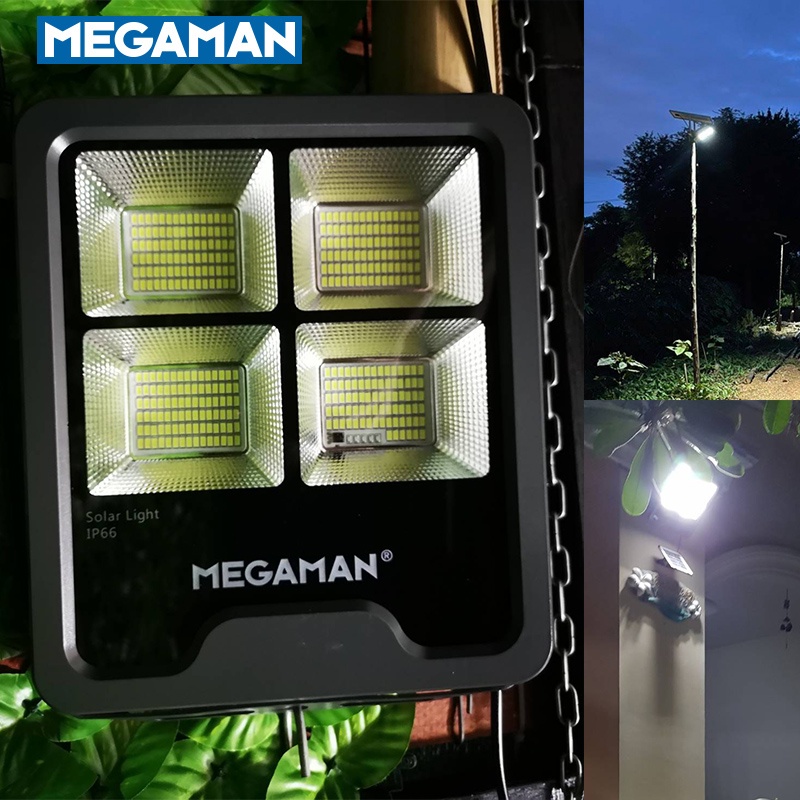 เมกาแมน Megaman ฟลัดไลท์ โซลาร์เซลล์ Solar floodlight LED 12W แสงเดย์ ...