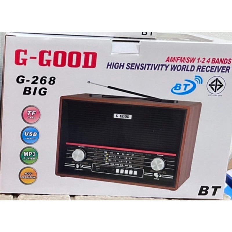 G-GOOD วิทยุ บลูทูธ/USB/ AM/FM/SW1-2 4 BANDS รุ่น G-268 BIGและ G 861BT วิทยุโบราณ วิทยุคลาสสิค ...