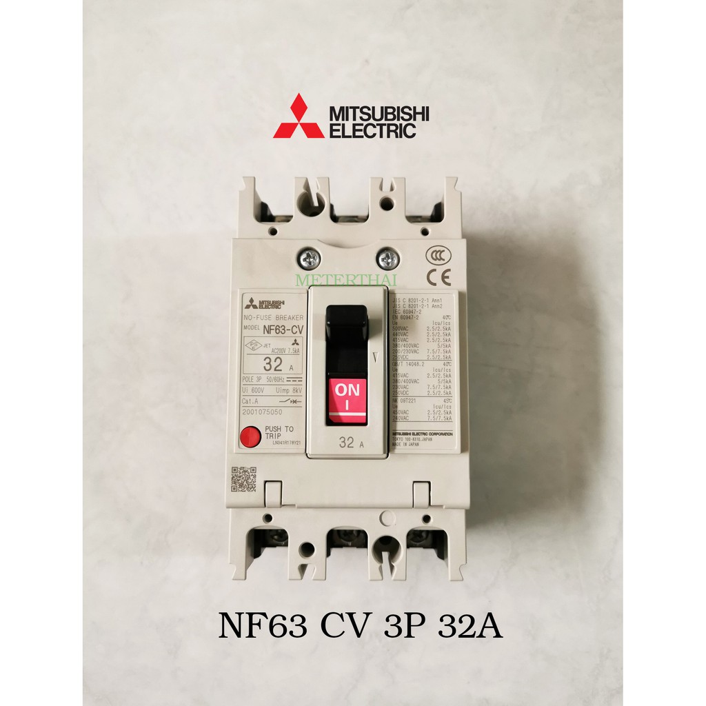MITSUBISHI MCCB NF63-CV 3P 32A เบรคเกอร์มิตซูบิชิแท้ | Shopee Thailand